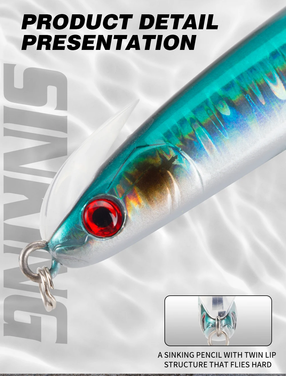 Hunthouse Sea Fishing Lure Walking Bass Hard Bait Popper Wobbler 125mm ...