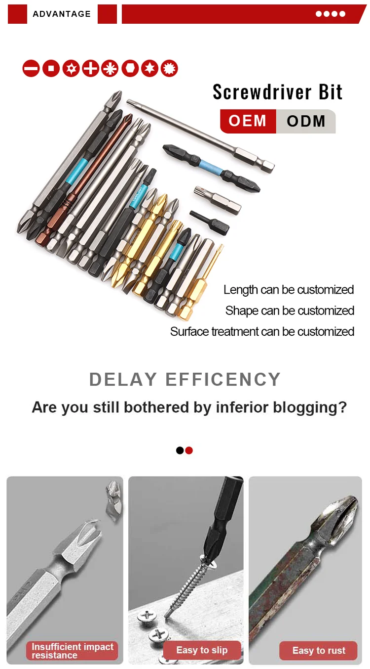 Tooljoy S2 Steel Sandblasted Ph3 Ph2 Double End Screwdriver Bits For Repair - Buy S2 Steel ...