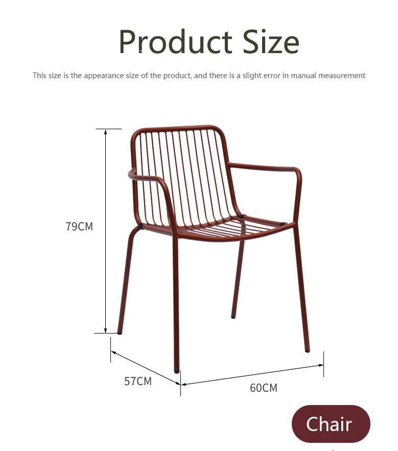 Modern Stackable Metal Frame Iron Wire Chair for Outdoor Dining and ...
