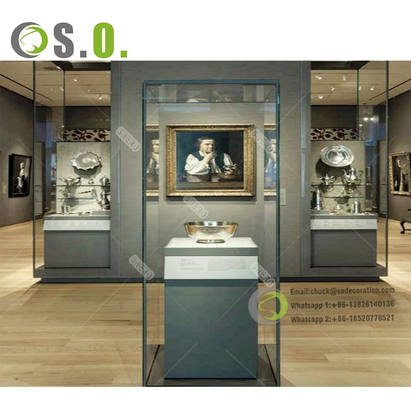 Museum Display Cabinet Antique Cultural Relics Display Cabinet Statue ...