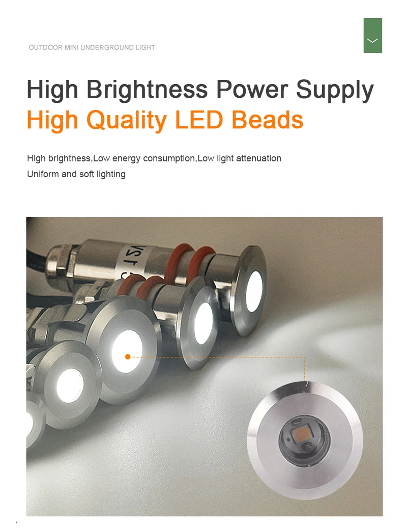 IP68 Waterproof Recessed Mini LED Inground Light 1W Outdoor12V 24VDC ...