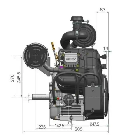 999cc Loncin LC2V90F 35HP Gasoline Engine - Easy to Operate