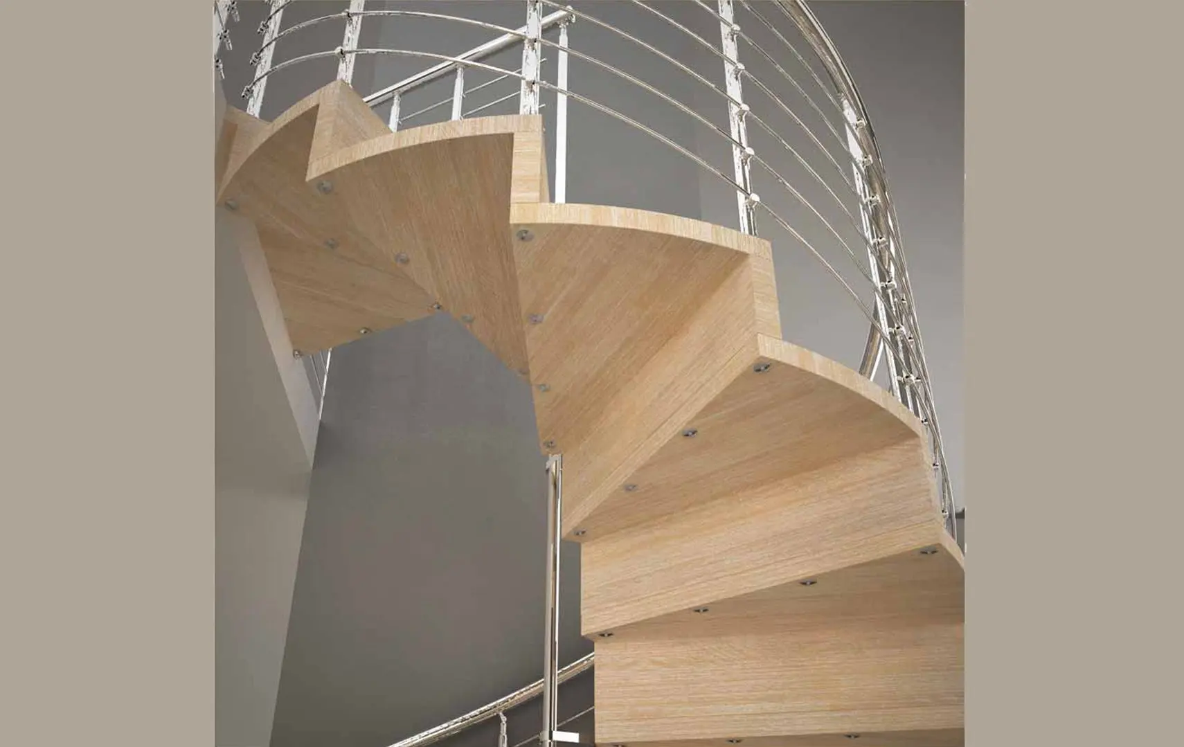 Stainless Steel Central Stringer Kit Cantilever Stairs Round Spiral ...