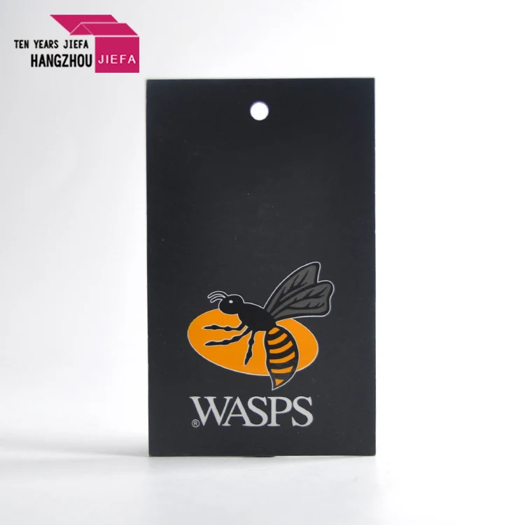 High Quality Black Hang Tag With Gold Logo Coated Paper Small Size For ...