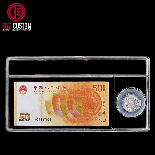Ultrasonic Seal 4 Coin Display Slab Graded Collection Acrylic Banknotes ...