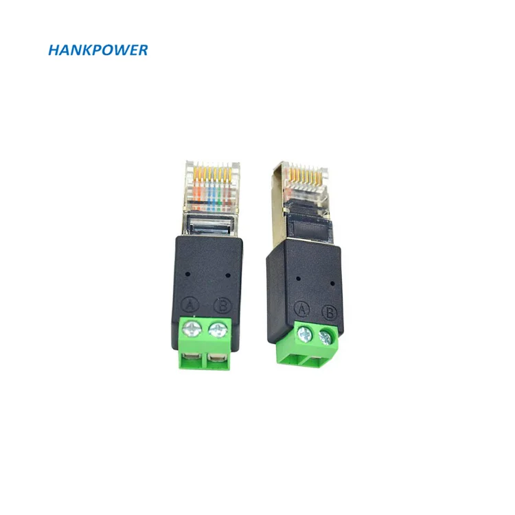 RJ45 to RS485 Terminal Adapter Block Converter - 2 Pin Screw Green ...