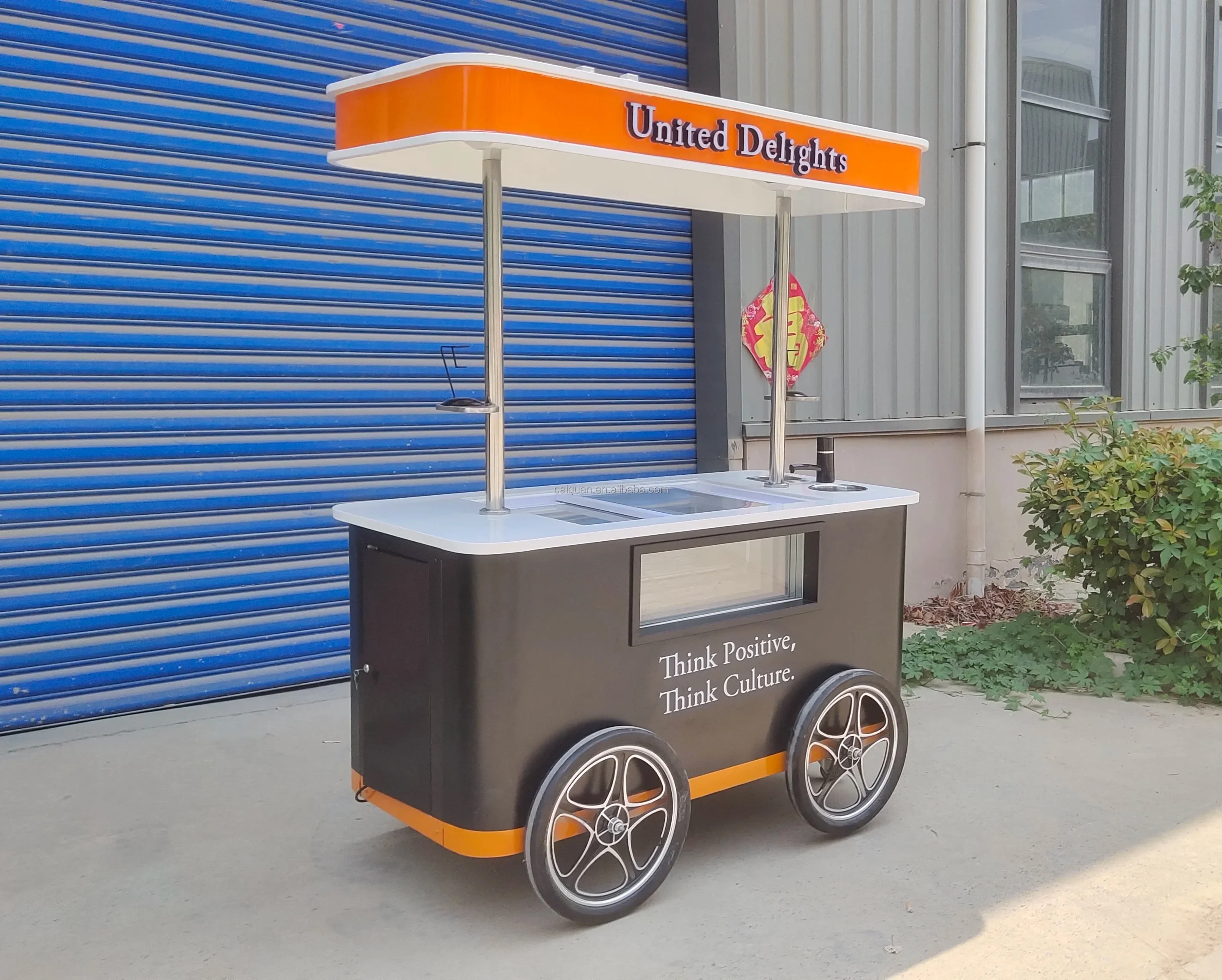 Mobile Retail Fast Food Ice Cream Gelato Popsicle Display Vending Cart ...