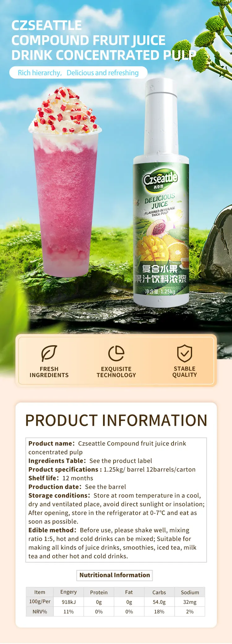 Czseattle Compound Fruit Juice Drink & Beverage Concentrated Fruit ...