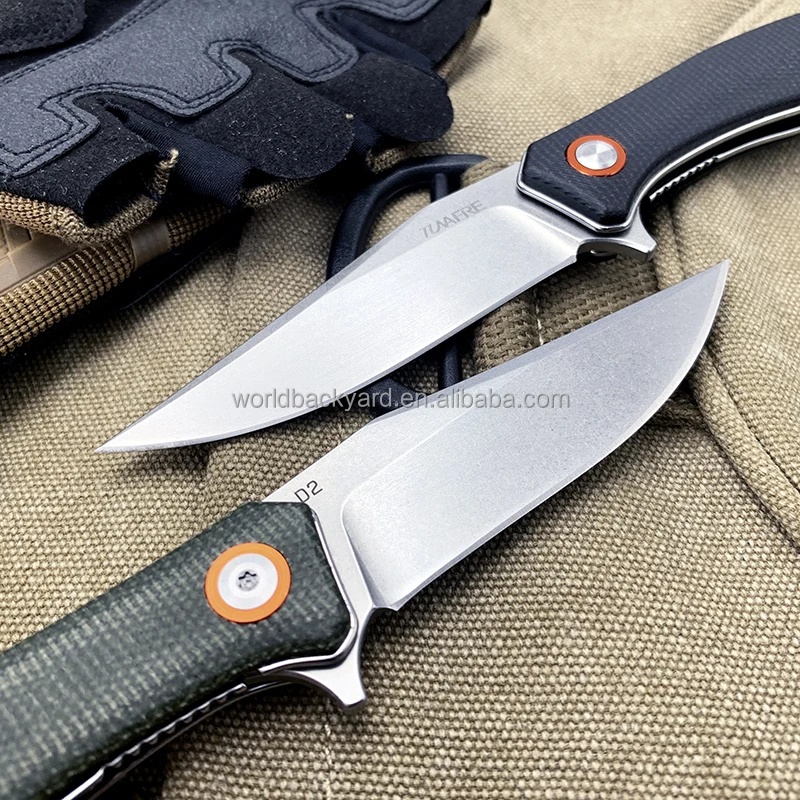 4.5 Inch Edc Micarta Handle Stonewash D2 Steel Camping Survival Knives ...