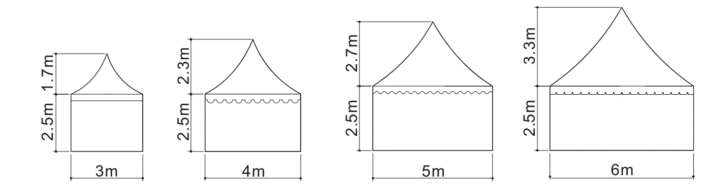 4x4m Aluminum Structure Pagoda Tent Gazebo Canopy Tent For Promotion ...