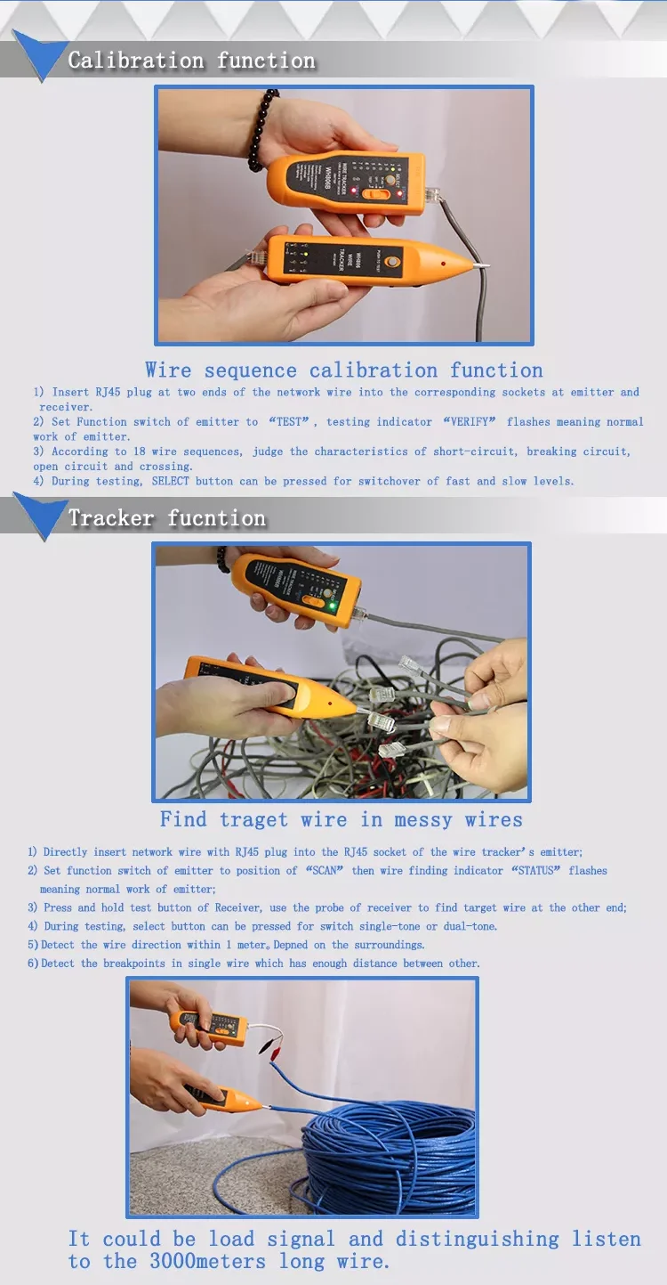 RJ45 RJ11 Multifunction Electric Wire Tracker Cable Tracer
