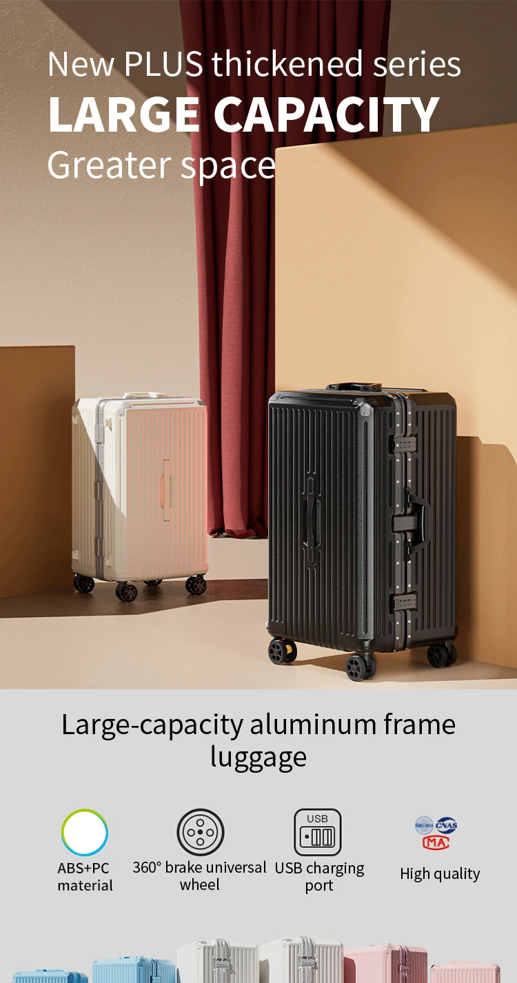 Hand Carry ABS PC Professional USB 28 TSA Suit Case