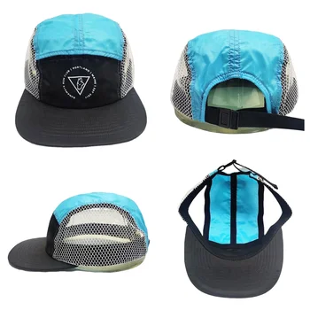 Oem Custom Breathable Mesh Running Hat Cap 5 Panel Nylon Camper Hats ...
