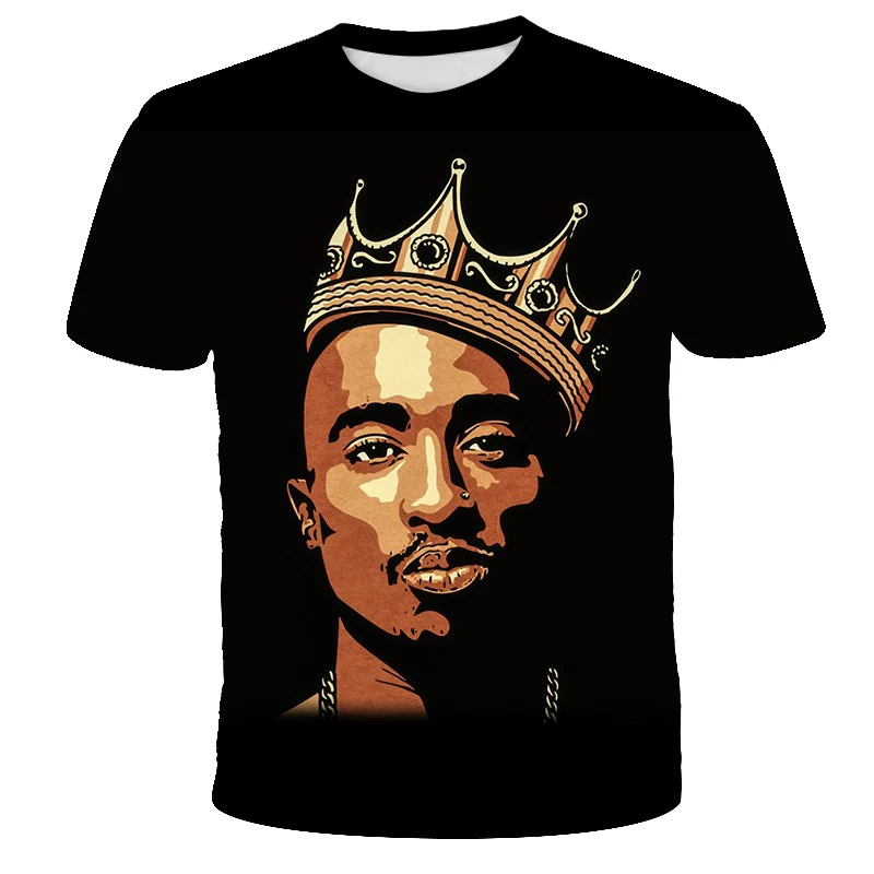 Rapper Tupac 2pac 3D Printed Shirt for Men Hip Hop T-shirt