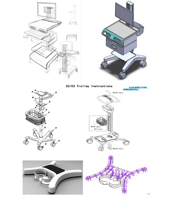 Cardiac Defibrillator Machine Trolley Portable Automated External ...