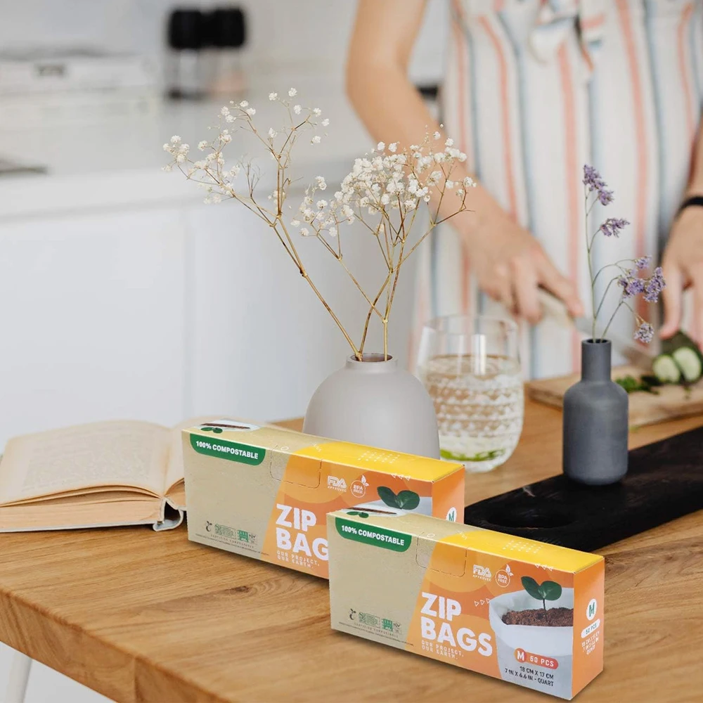 Home Compostable Zip Lock Bags - Sustainable & Biodegradable