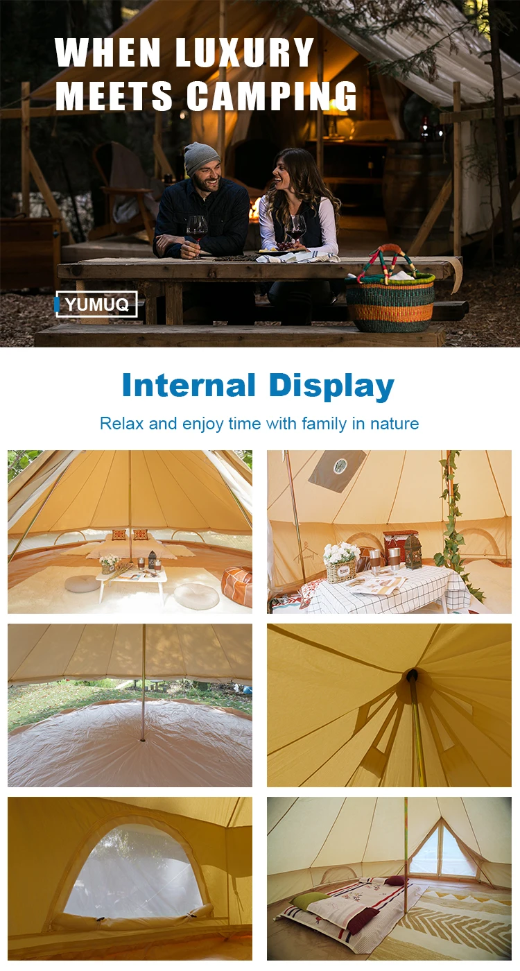 Yumuq 4m Glamping Outdoor Camping Canvas Inflatable Tent for Family ...