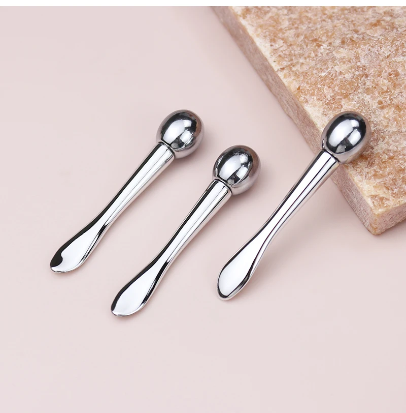 Silver Ball Shaped Rotate Eye Roller Massager Beauty Makeup Cream ...