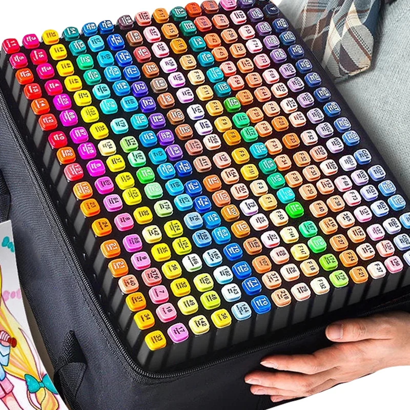 Custom Double Head Alcohol Oily Marker Pen Set Watercolor Note Marker ...