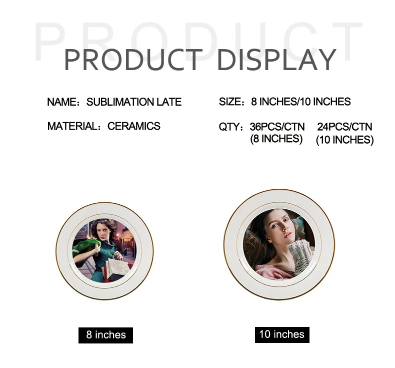 Maikesub Custom 10 Inch Sublimation Blank Ceramic Plate Porcelain ...