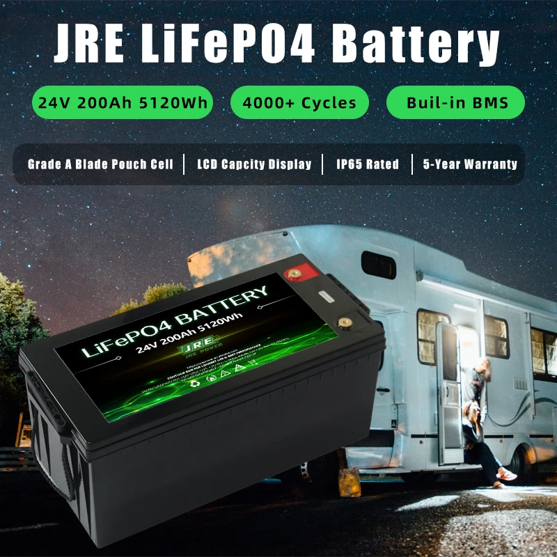 24v 25.6v 200ah Rv Lifepo4 Battery Heated For Outdoor Camping Rv Trip ...