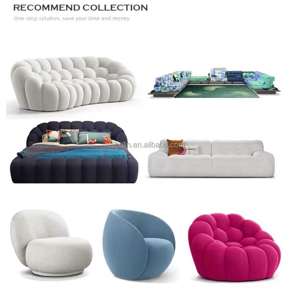 White Rochebobois Sherpa Sofa Simple Design Wide Seat Low Back Blogger ...