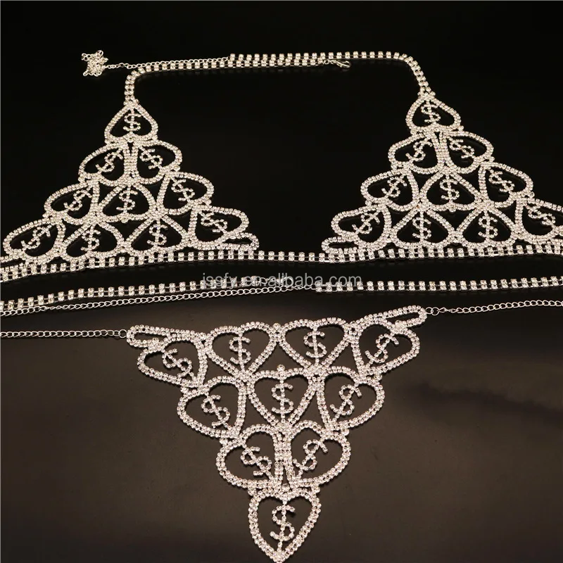 E017 High Quality Fashionable Rhinestone Body Chain Hollow Out Shiny ...