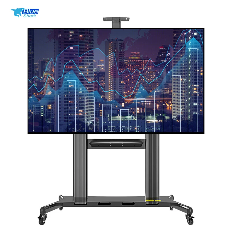Mobile TV Stand - Height Adjustable Rolling Cart for 100 Inch TV