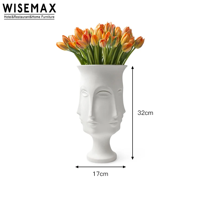 WISEMAX FURNITURE - Elegant Four-Faced Vase for Home Decor