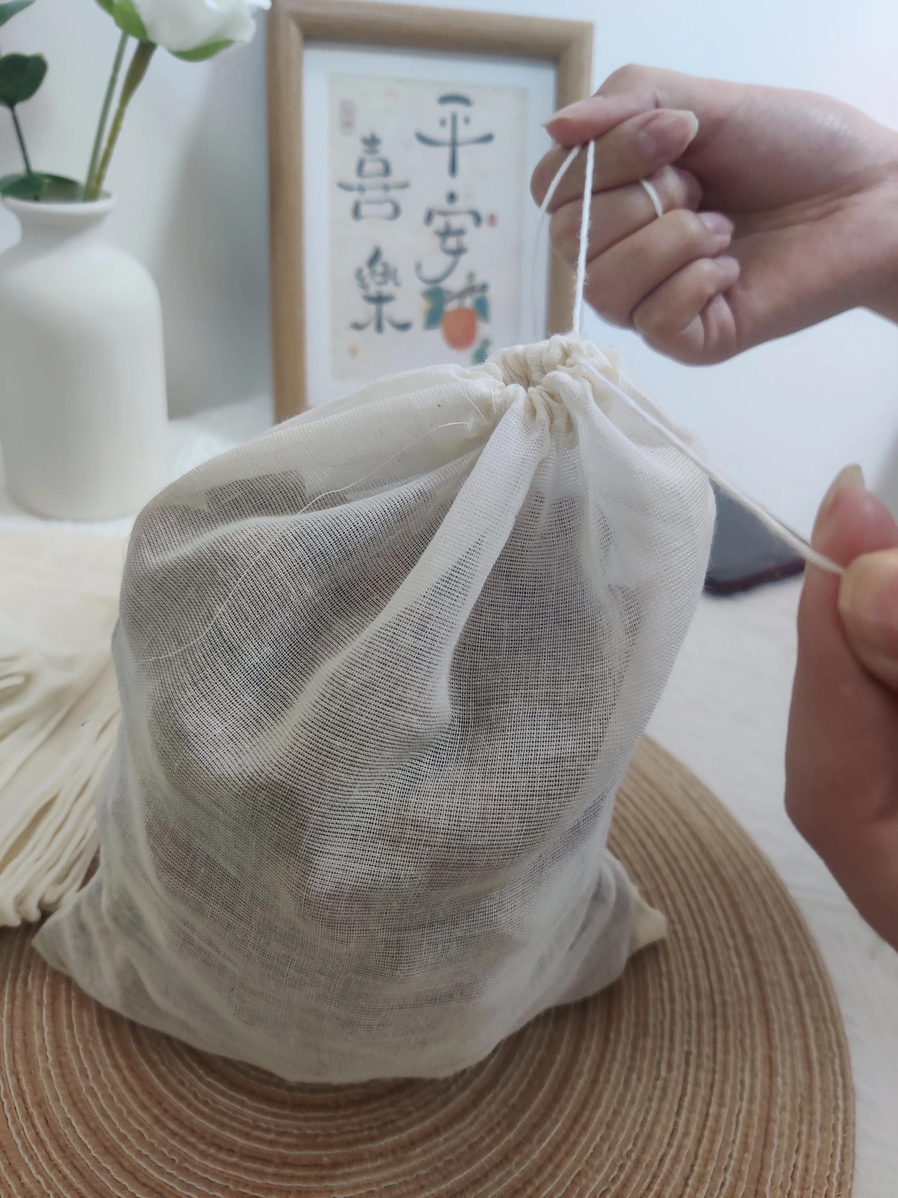 Customized Recyclable Boilable Muslin Bag Unbleached Reusable Loose Tea ...