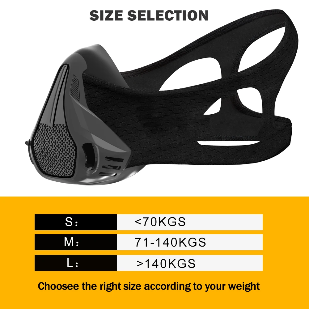 High Altitude Gym Fitness Sports Running Training Workout Mask 25 ...