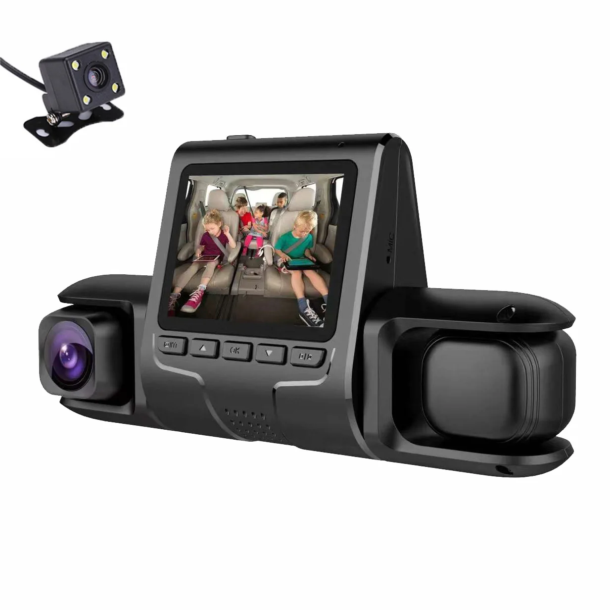 2.4 Inch Full Hd 1080p 3 Lens Dvr Rear View Reversing Car Video Camera ...