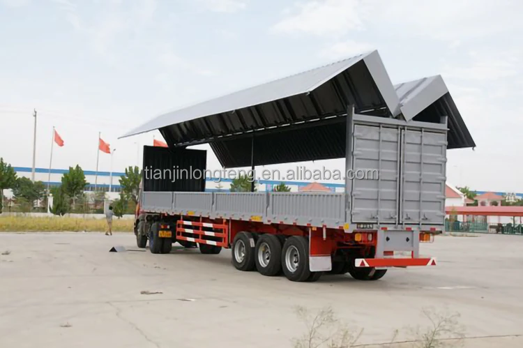2 Axles Tri-Axle Open Side Semi Trailer 40ft Wing Van Truck Trailer