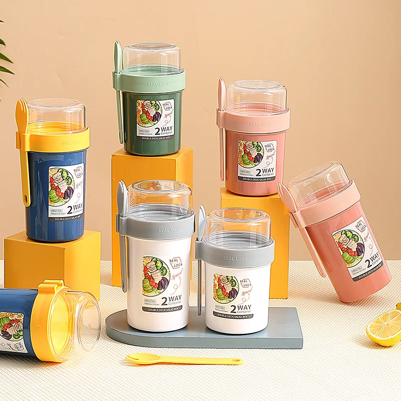 Portable Breakfast Cup Crunch Cup For Cereal And Milk Food Container On ...