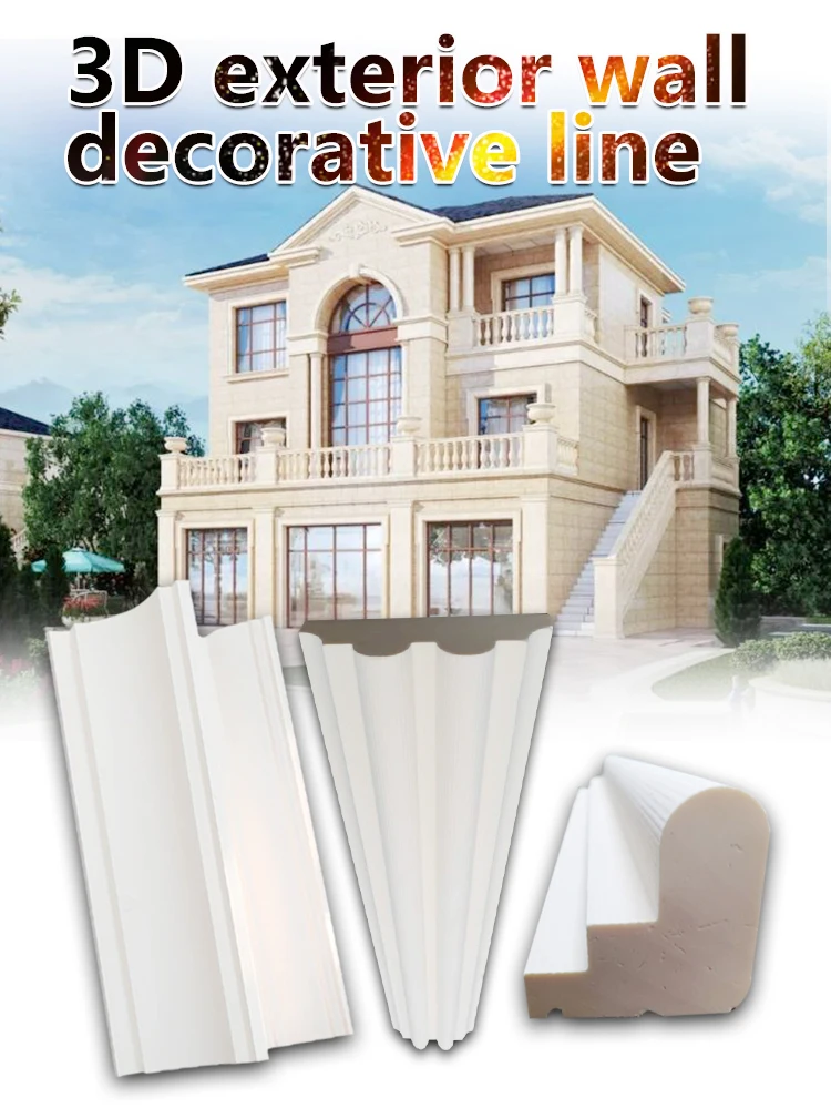 Decorative Wall Foam Line White Flat Cornice Panel Decorative Phenolic ...