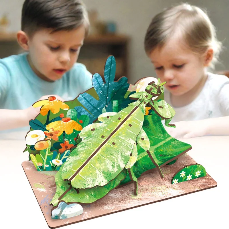 Unisex 3D Wood Puzzle Kit - Praying Mantis Set 58PCS