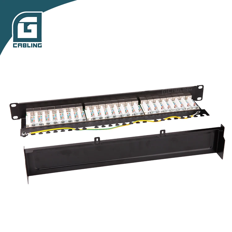 Gcabling 24 port Cable mannager rack mount 1U 19inch FTP data RJ45 8P8C ...