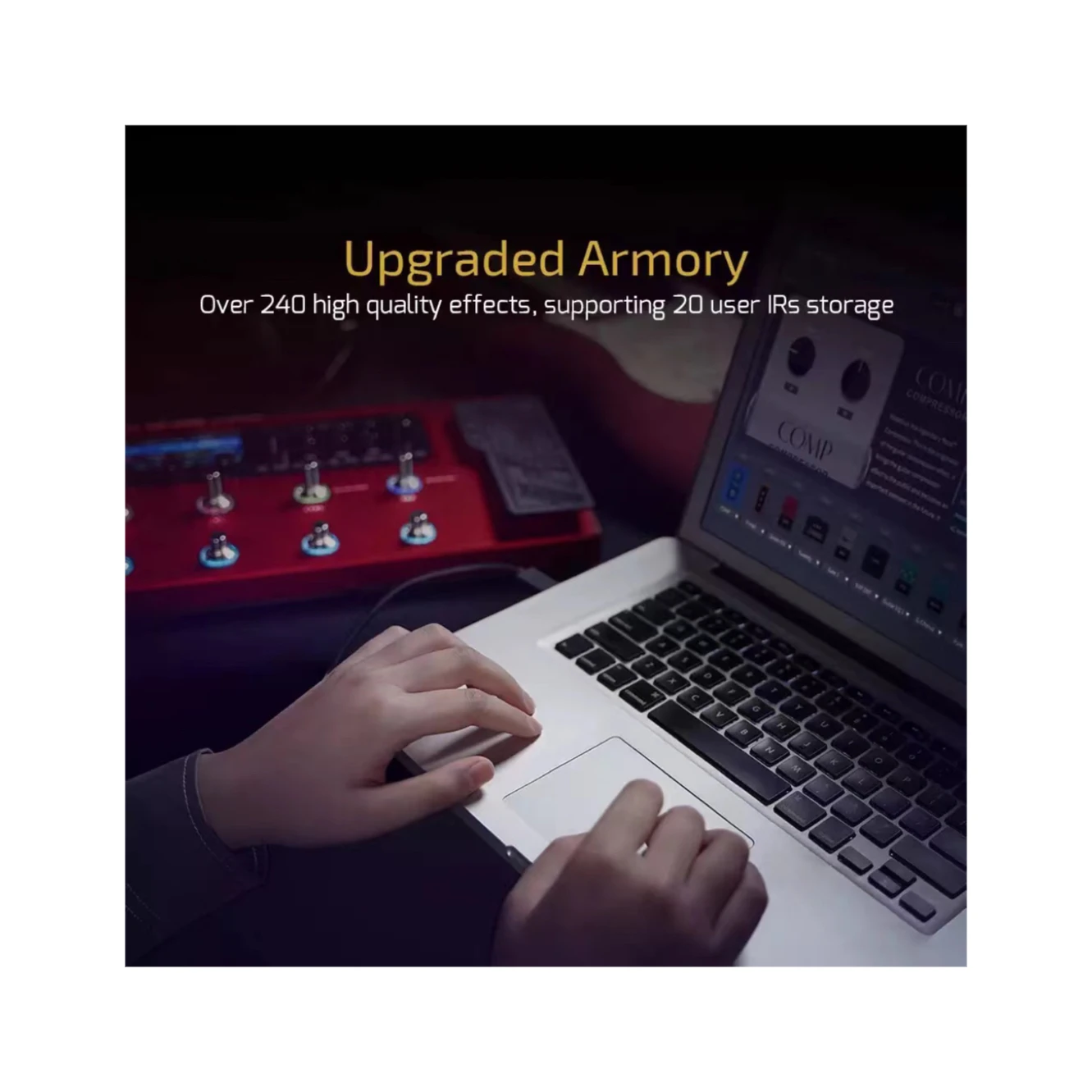 Red Multi Effects Guitar Pedal with IR Loading & Music Effect