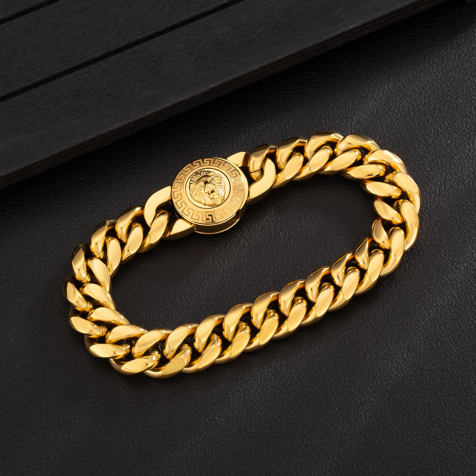 Wholesale Cuban Link Bracelet for Men 316L Tainless Teel with Turquoise Unique Hip Hop Bracelet for Boys Miami Cuban Chain for Party Men Miami Cuban