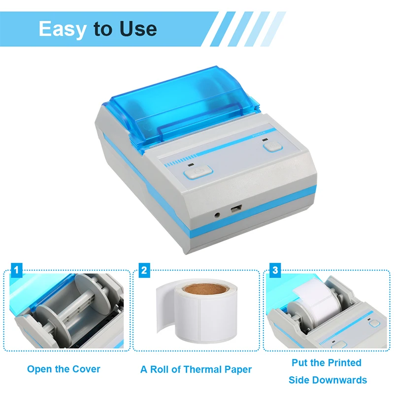 60-90mm Sec Print Speed 2inch 50mm Usb Thermal Label Printer Bt ...