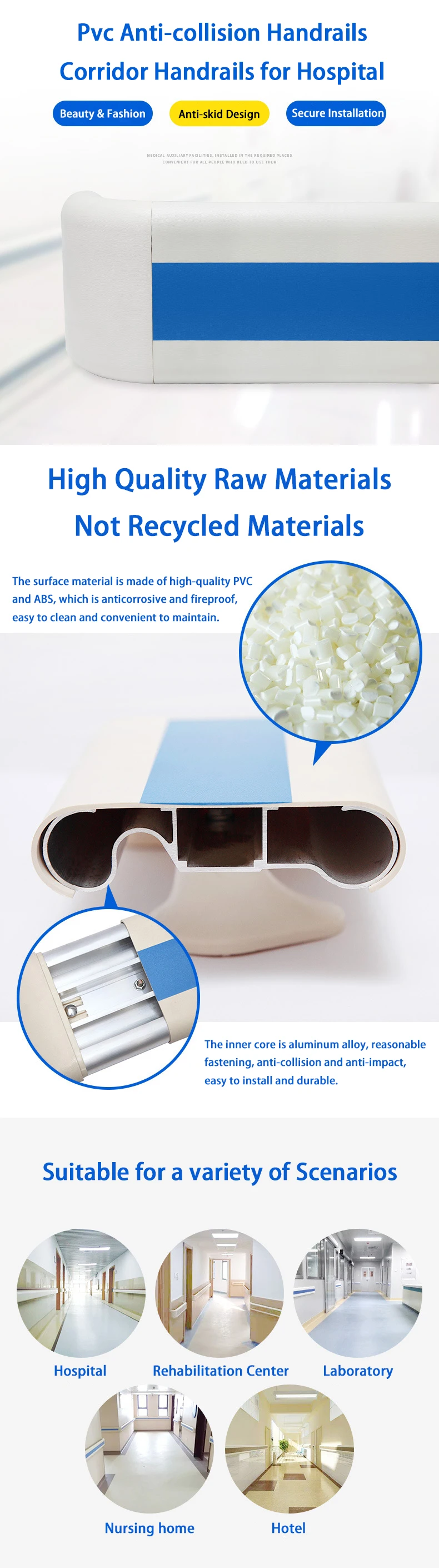 Lauen Pvc Plastic Hospital Baluster Wall Guard Rail Handrail Balustrade ...