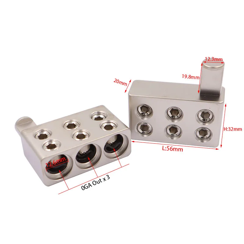 0 Gauge Aluminium Amplifier Terminals & Battery Connector Oem