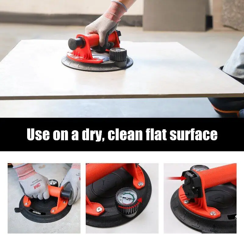 HERZO Industrial 200mm Glass Tile Lifter Heavy Duty DIY Handheld Vacuum ...