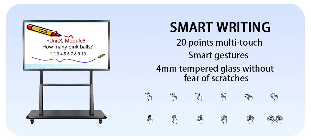 4K Screen Multi Touch Interactive Whiteboard Interact Smart White Board ...