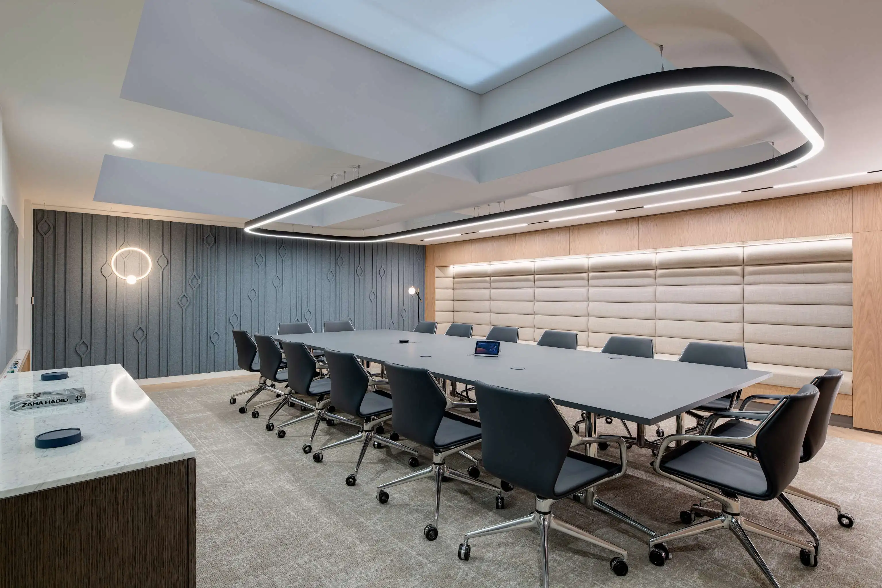 Customized Modern Office LED Chandelier - Rectangular Strip Light for ...
