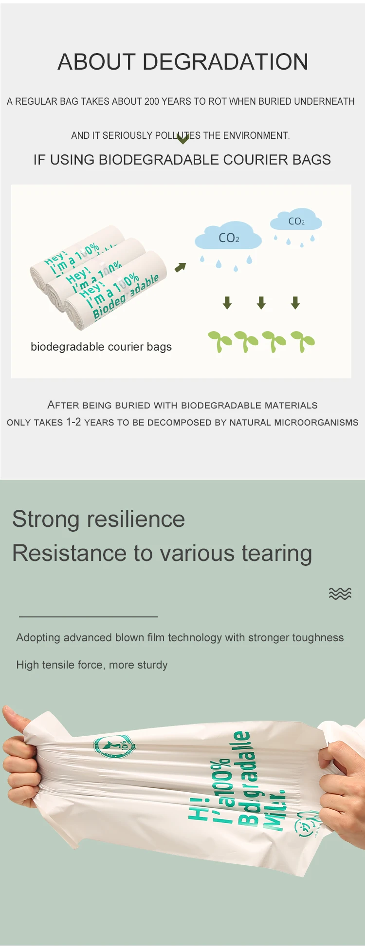 Compostable PBAT+PLA +STARCH Biodegradable Shipping Bags Packaging ...