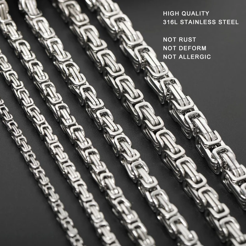 Wholesale Custom Byzantine Chain Hip Hop Luxury Men Stainless Steel ...