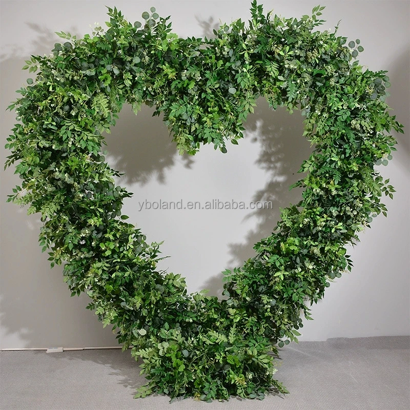 L New Design Silk Fake Entrance Foliage Arrangements Round Heart Table ...