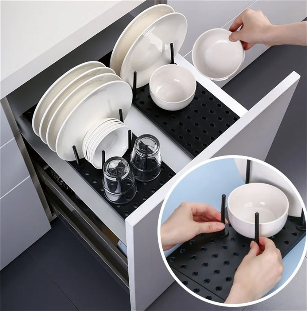 Kitchen Food Storage Container Cabinet Pegboard Organizer Drawer ...
