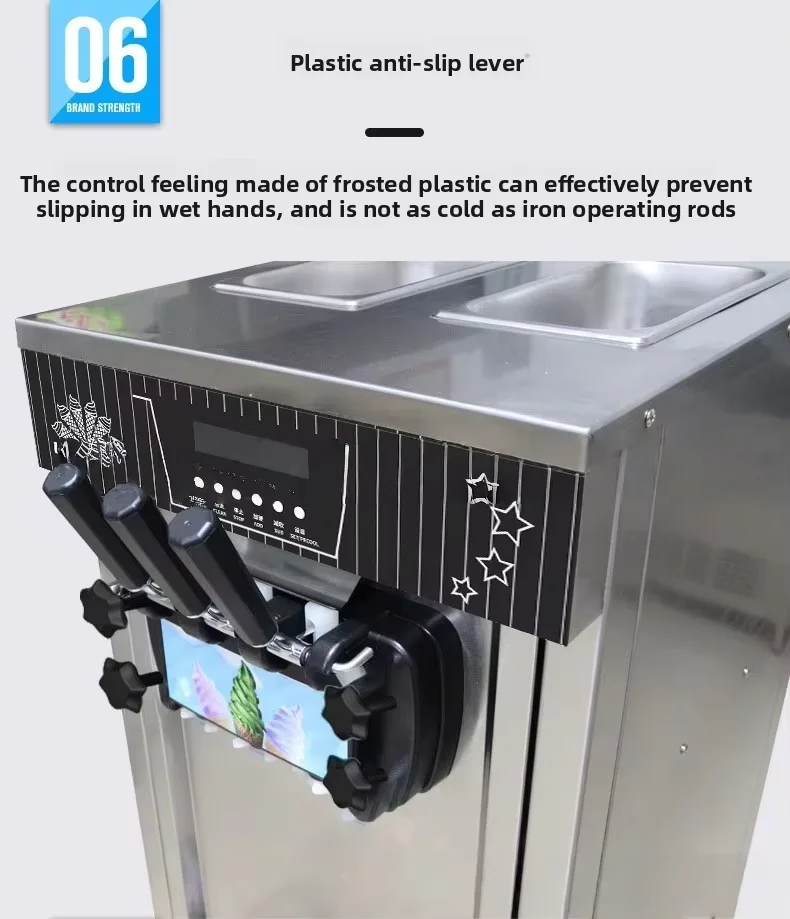 Automatic Soft Serve Ice Cream Machine Large Capacity 220V Compressor ...